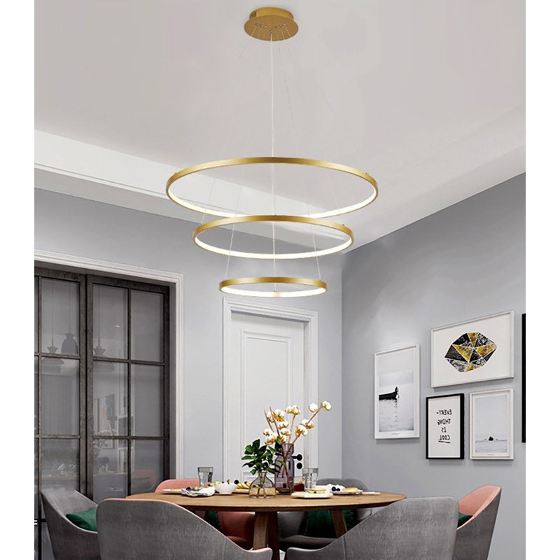 Ebern Designs 3 - Light Led Chandelier Circle Ceiling Light & Reviews | Wayfair